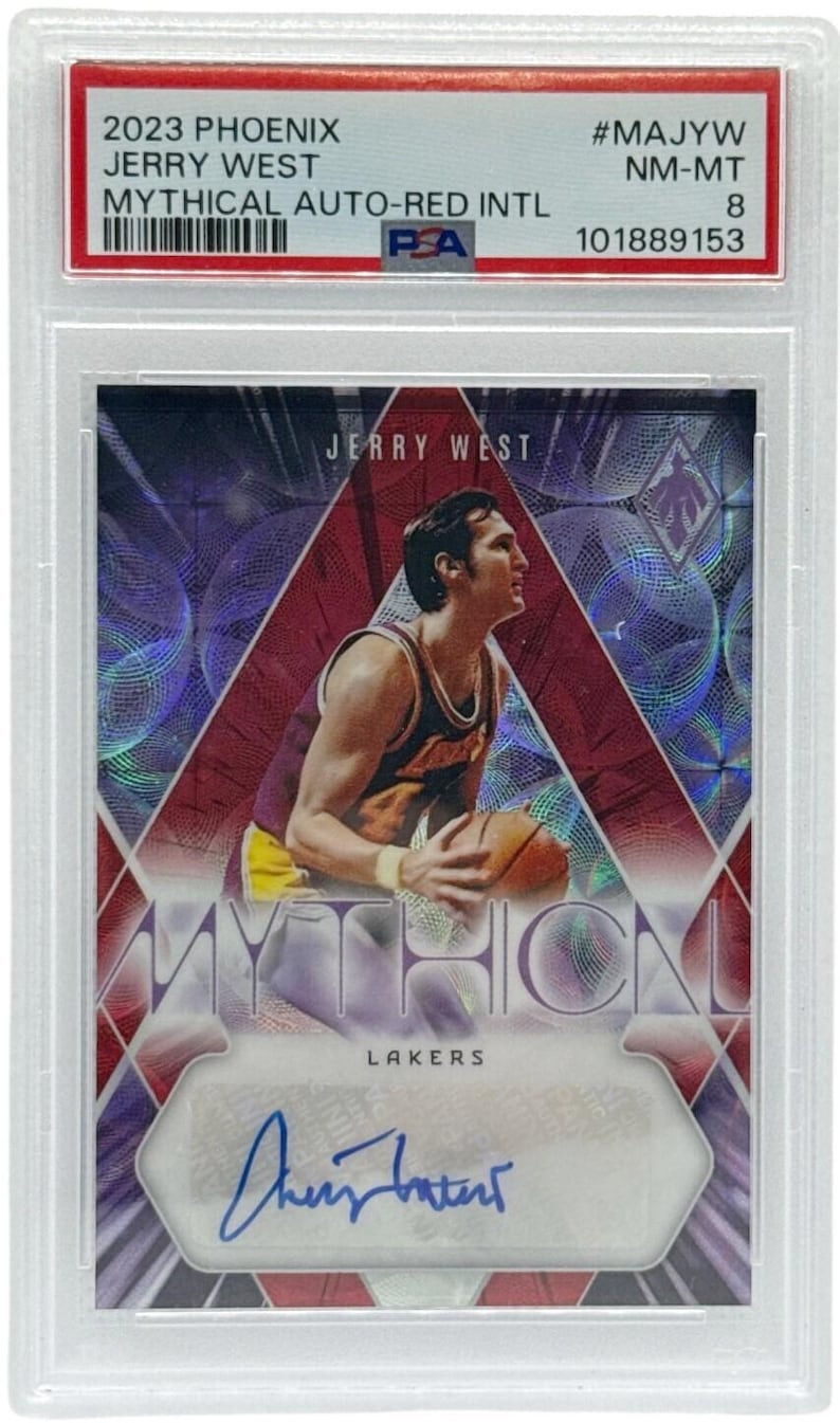 Jerry West Autographed Lakers Card: 2023 Phoenix Red International ...