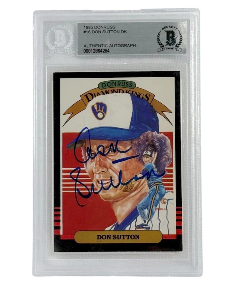 Don Sutton Autographed 1985 Donruss Diamond Kings #16 Beckett ...