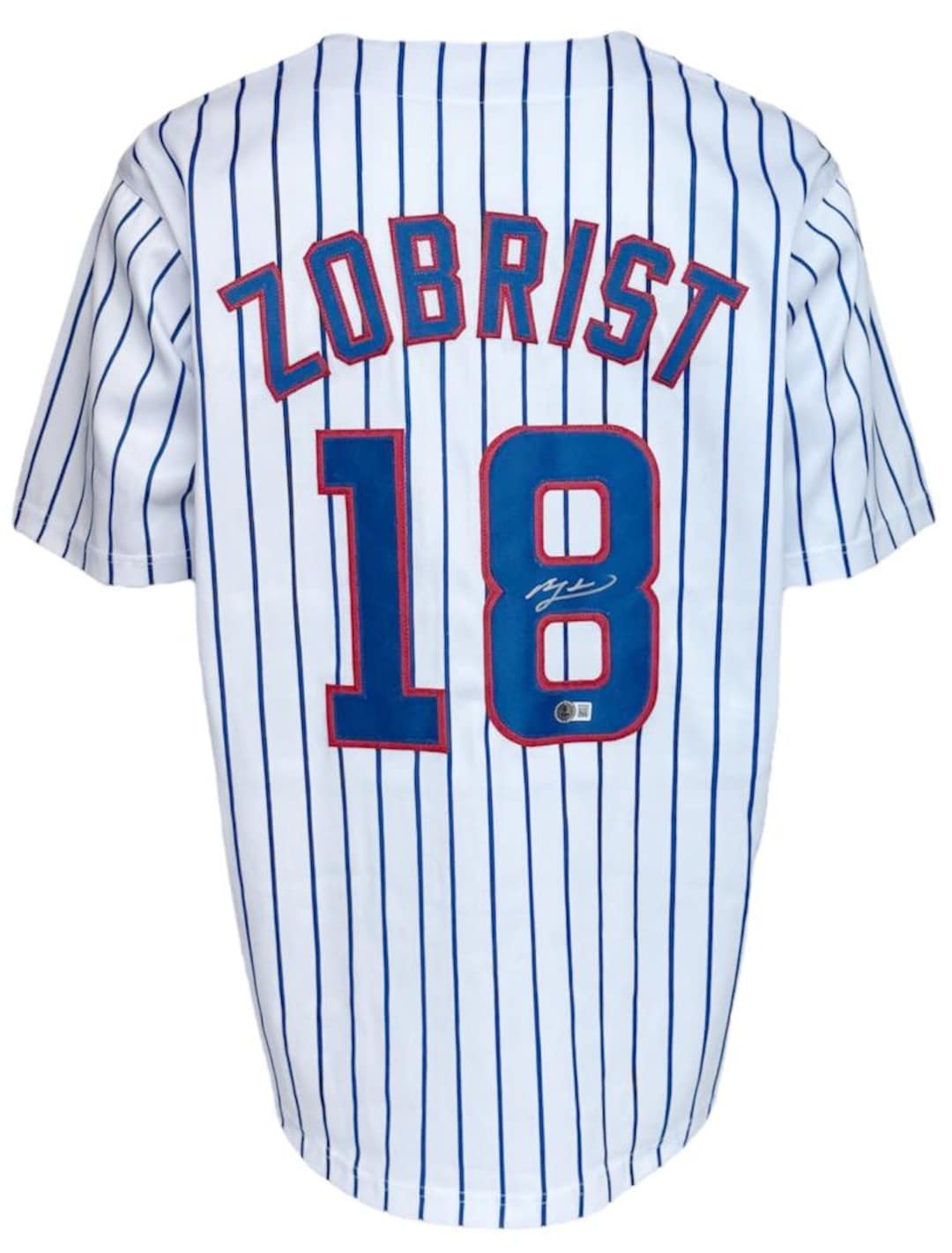 Chicago Cubs Ben Zobrist Autographed Pro Style Pinstripe Jersey BAS ...