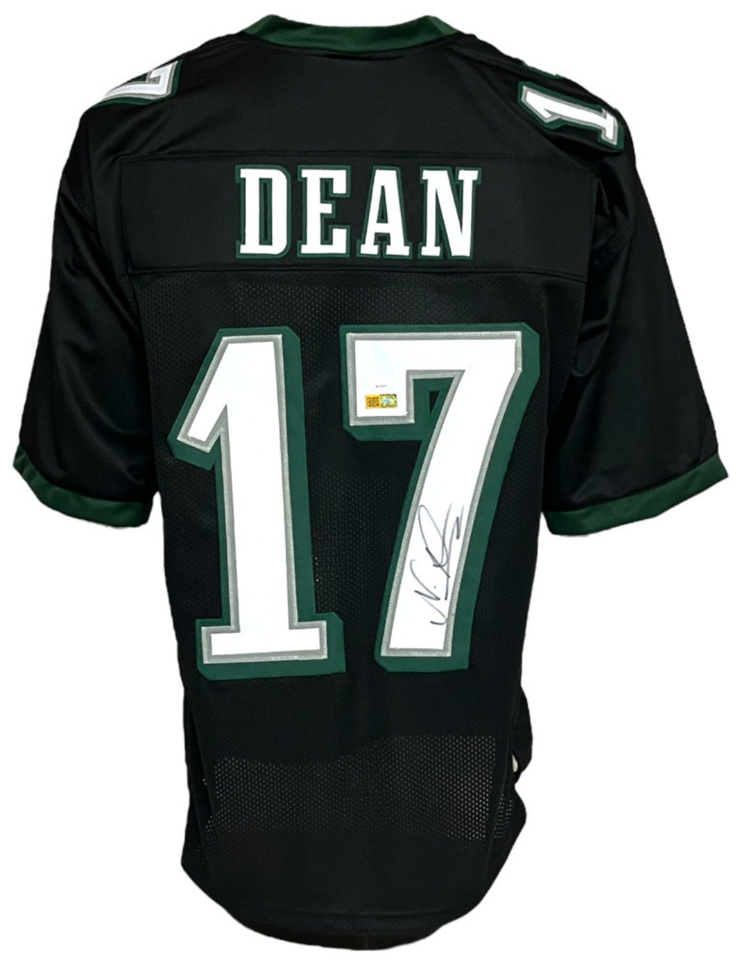 Philadelphia Eagles Nakobe Dean Autographed Pro Style Black Jersey JSA ...