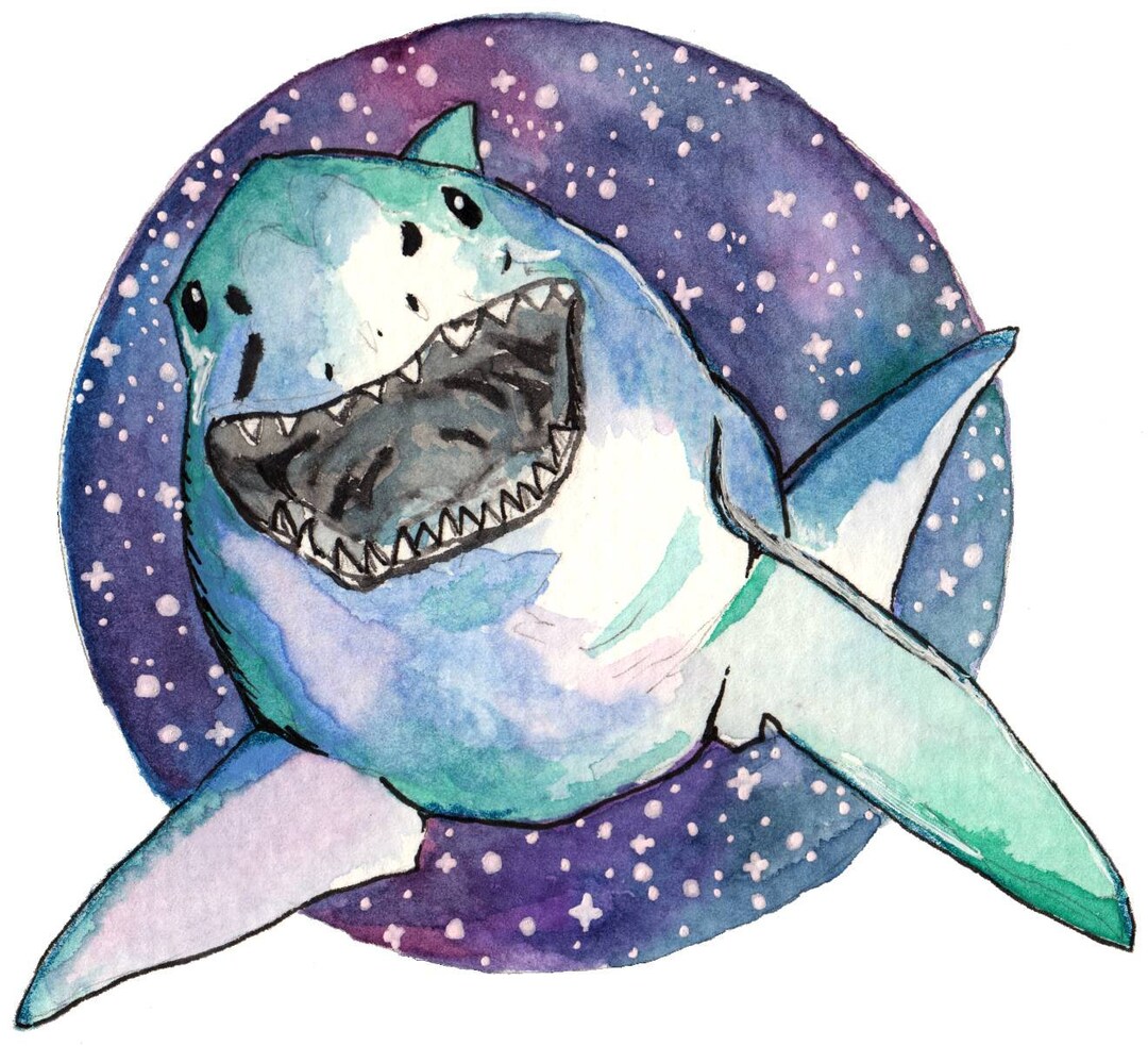 Happy Shark Sticker - Etsy