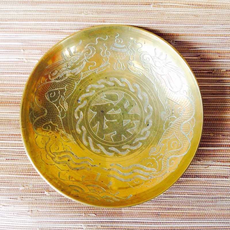 Chinese Antique Brass Dragon Etsy
