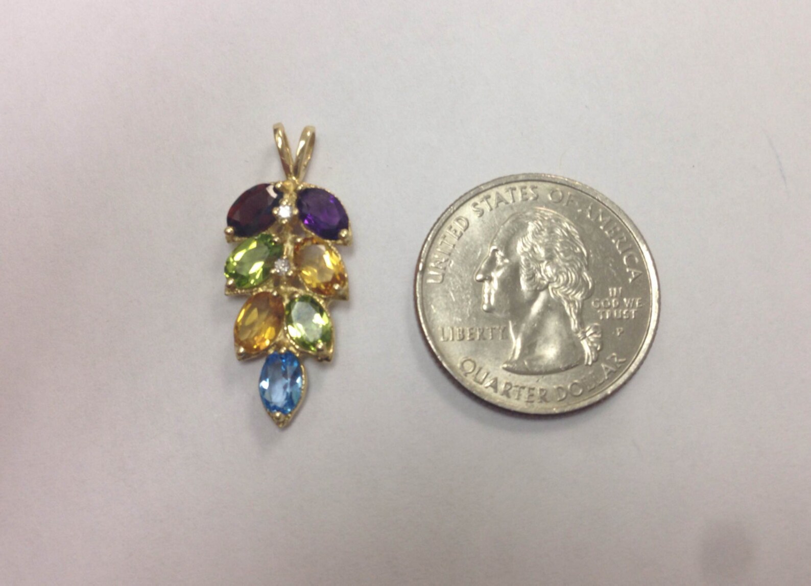 Multi Color Diamond Pendant in 14K Yellow Gold ON SALE!!!! - Etsy