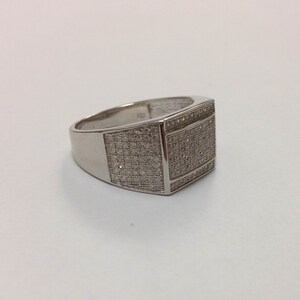 Stunning Men 925 Silver CZ Ring - Etsy