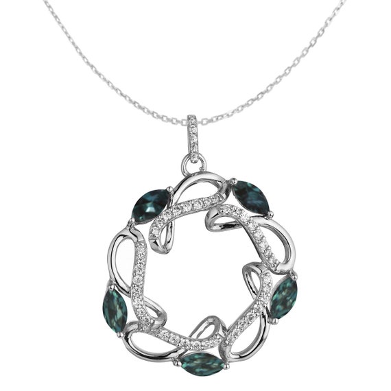 Alexandrite Diamond Necklace Pendant natural Alexandrite in - Etsy