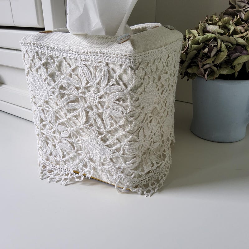 Linen Tissue Box Cover - Etsy