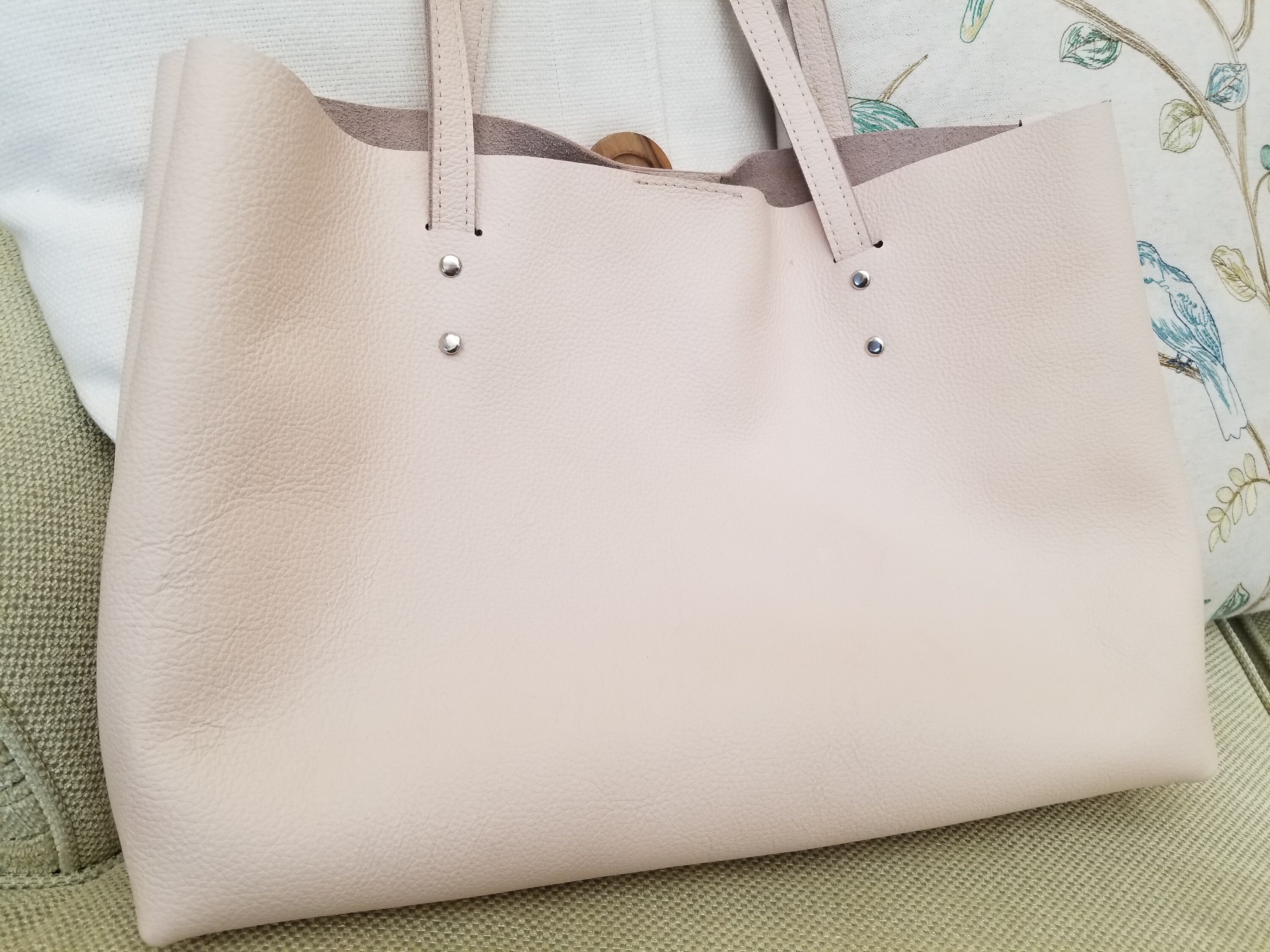 Sweet Blush Colored Leather Tote Bag. so Luscious, Soft Pale Pink Top ...