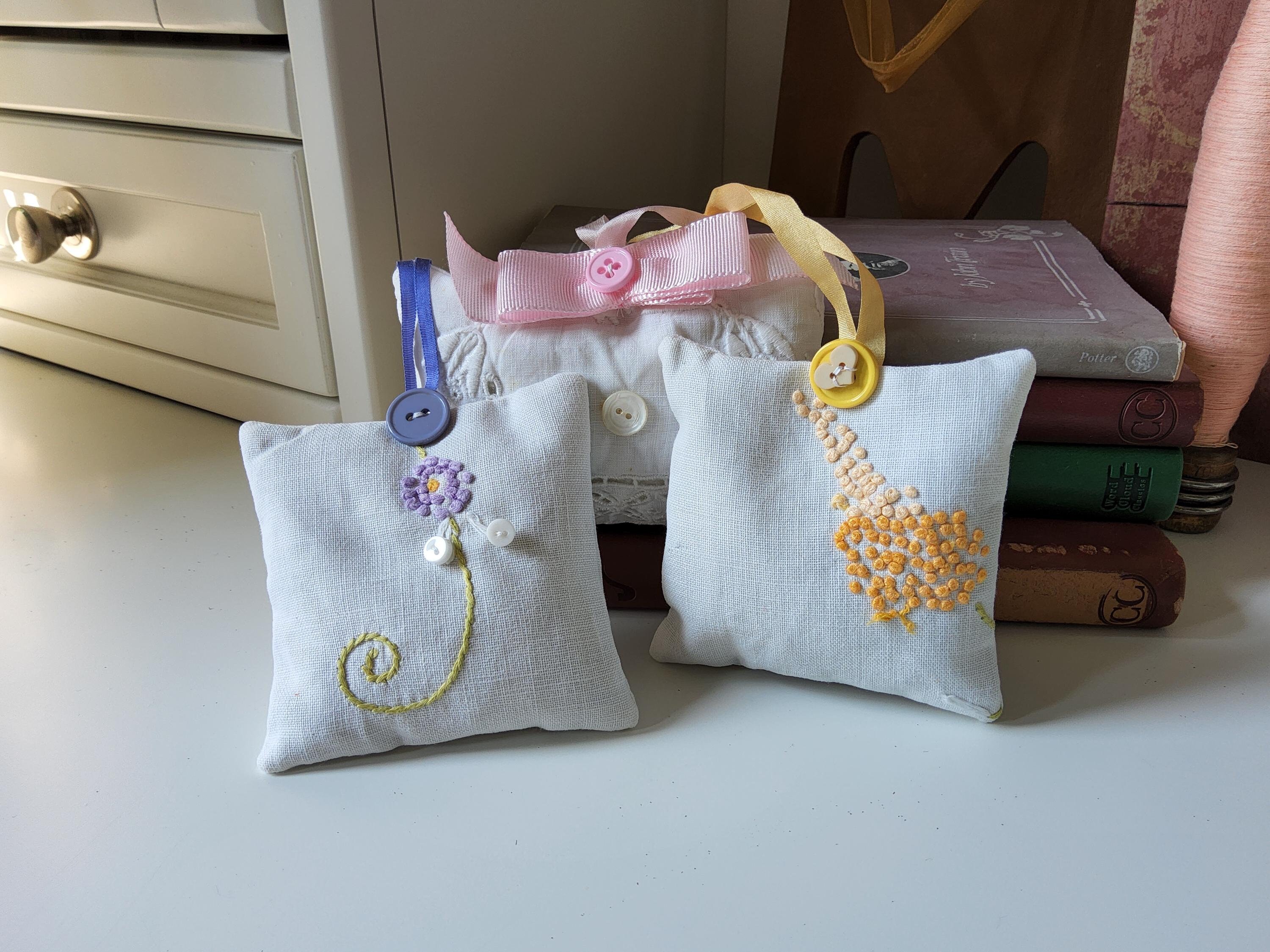 Pretty Lavender Sachets, Set of Three, Made From a Collection of ...