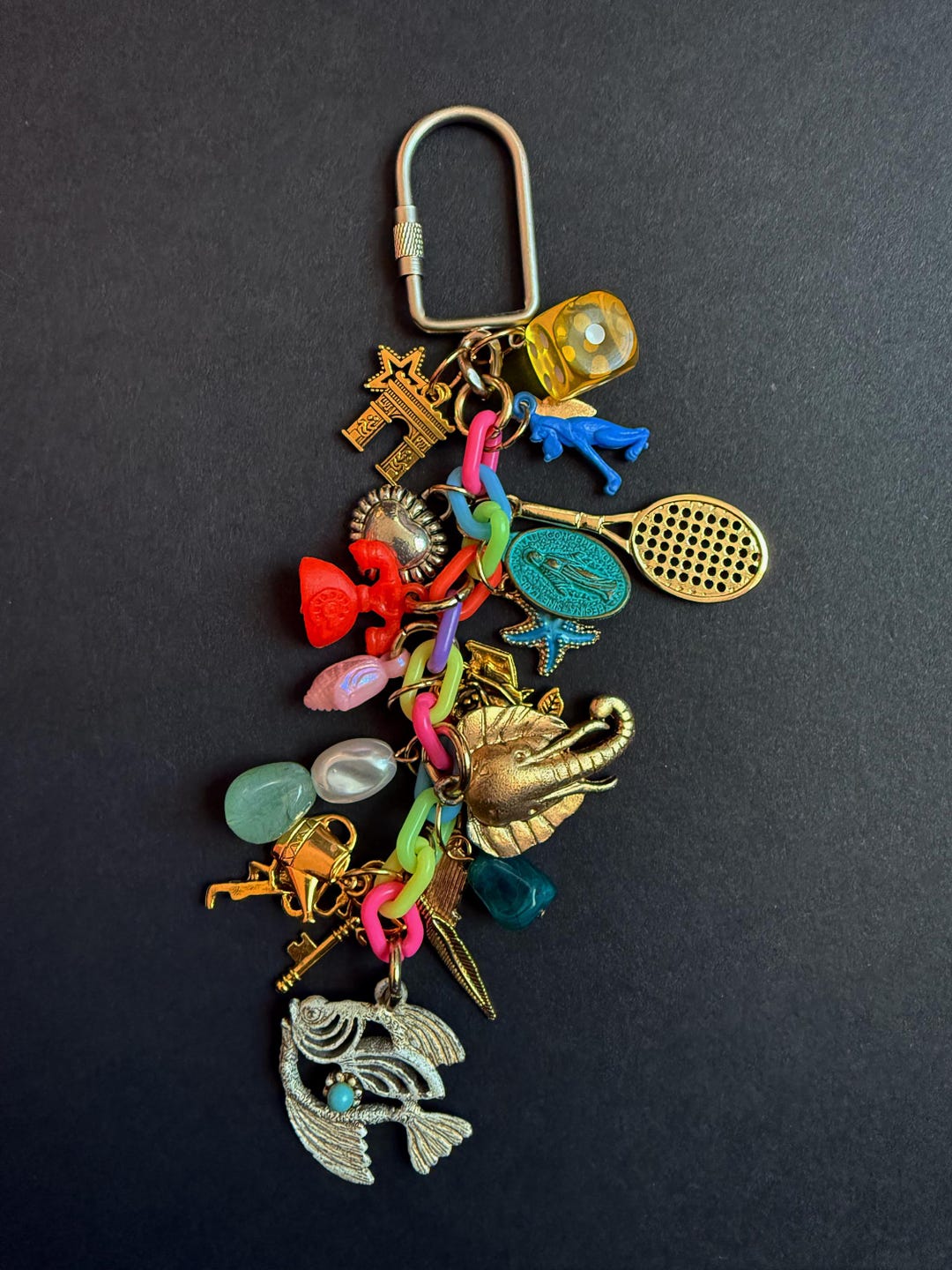 BAG/PURSE CHARM - Handmade/one of a Kind - Made From Funky Vintage and ...