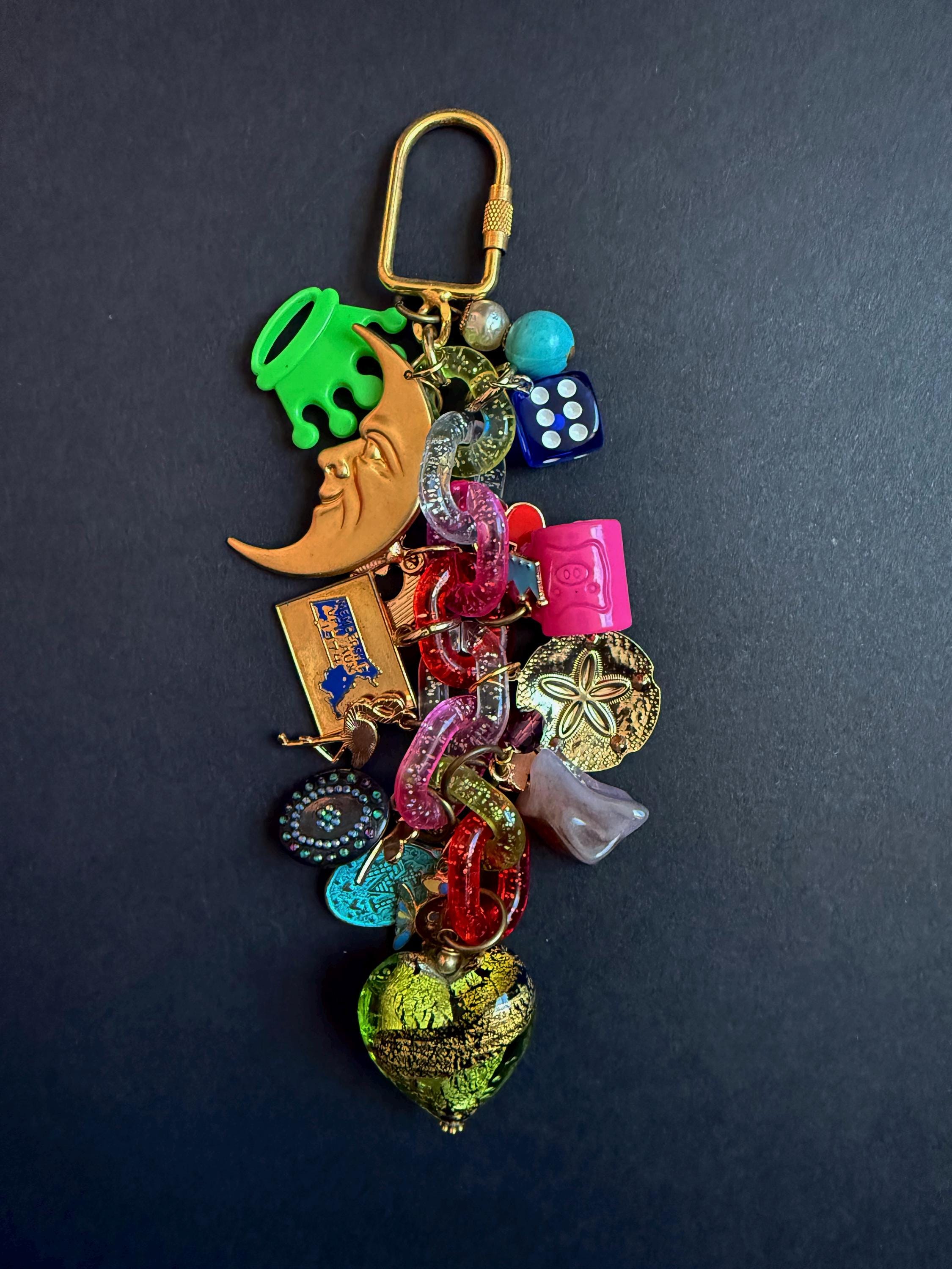 BAG/PURSE CHARM - Handmade/one of a Kind - Made From Funky Vintage and ...