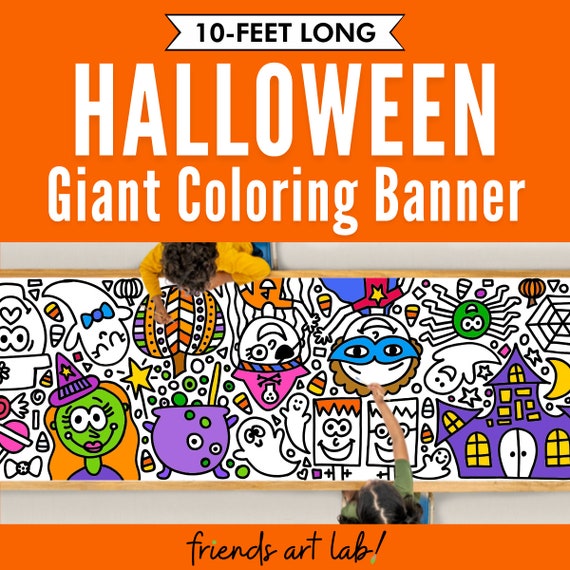 Happy Halloween Coloring Banner