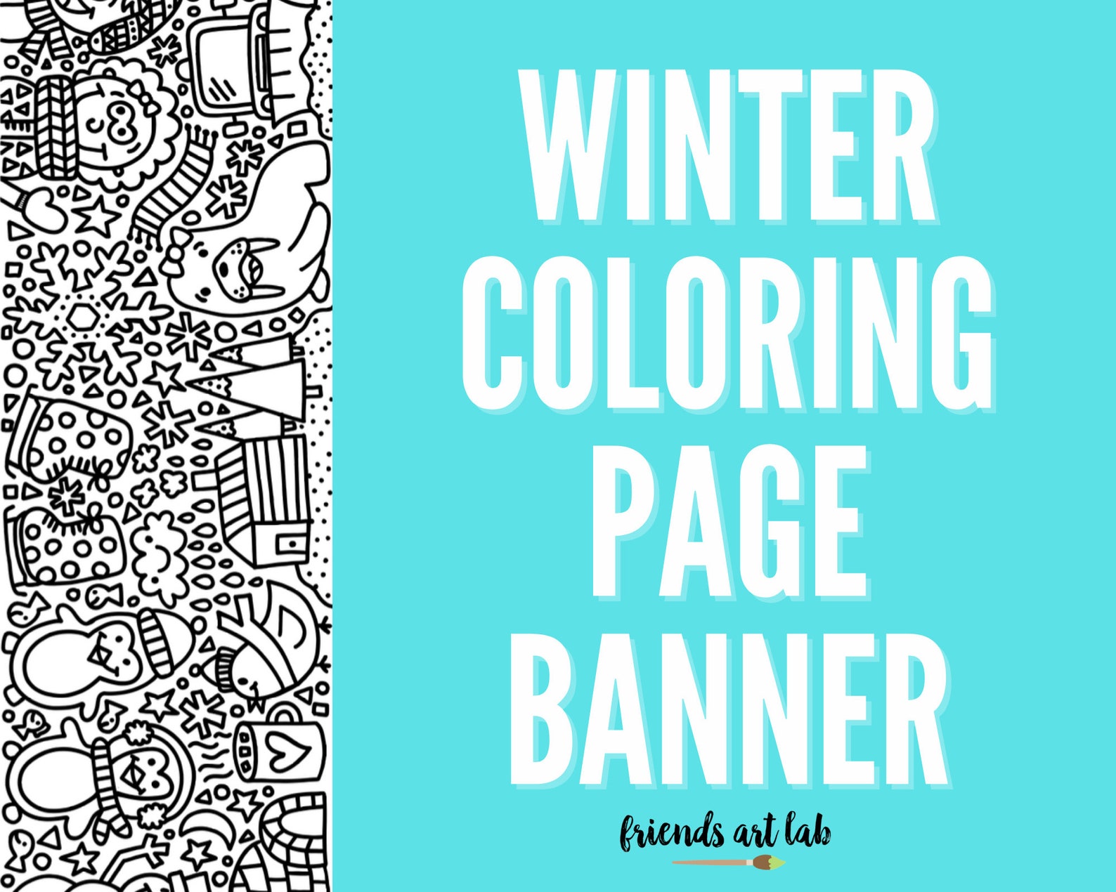 GIANT 10-foot WINTER Coloring Page Banner Coloring Poster - Etsy
