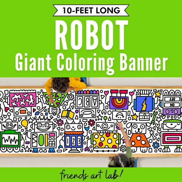 Robot Banner - Etsy