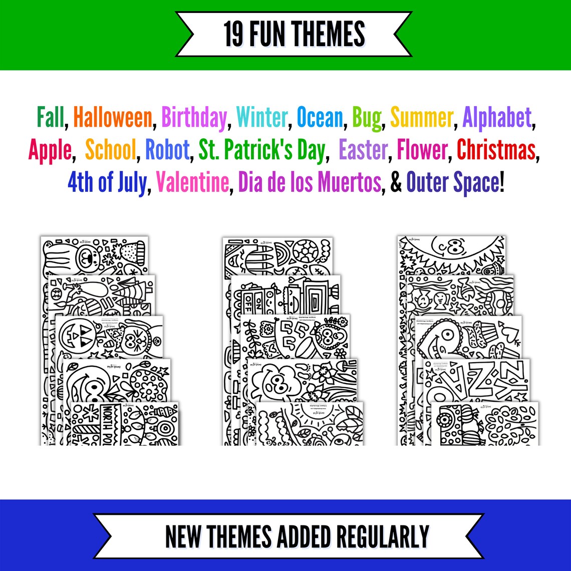 GIANT 10-foot FALL Coloring Page Banner Coloring Poster - Etsy