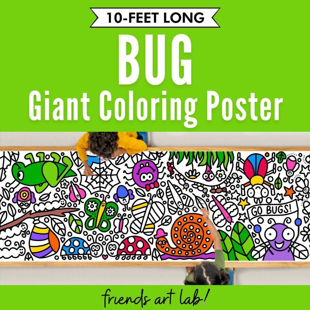 GIANT 10-foot BUG Coloring Page Banner | Coloring Poster | Nature ...