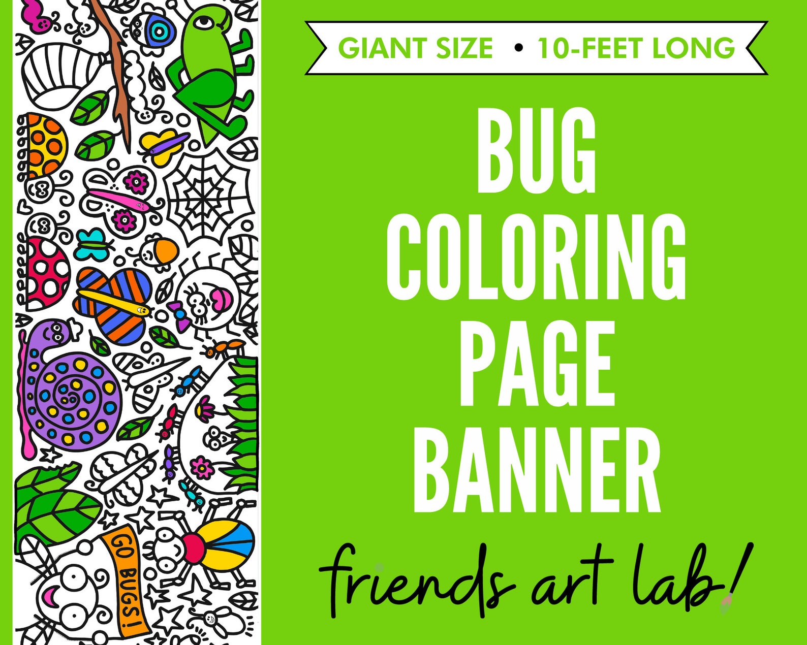 GIANT 10-foot BUG Coloring Page Banner Coloring Poster - Etsy