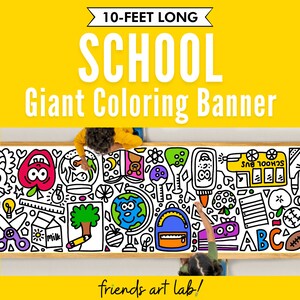 GIANT 10-foot SCHOOL Coloring Page Banner Coloring Poster School ...