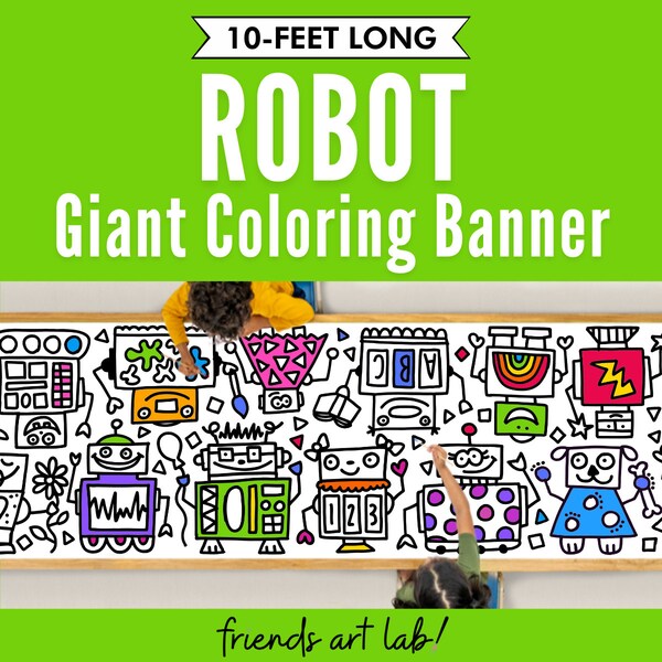 Robot Banner - Etsy