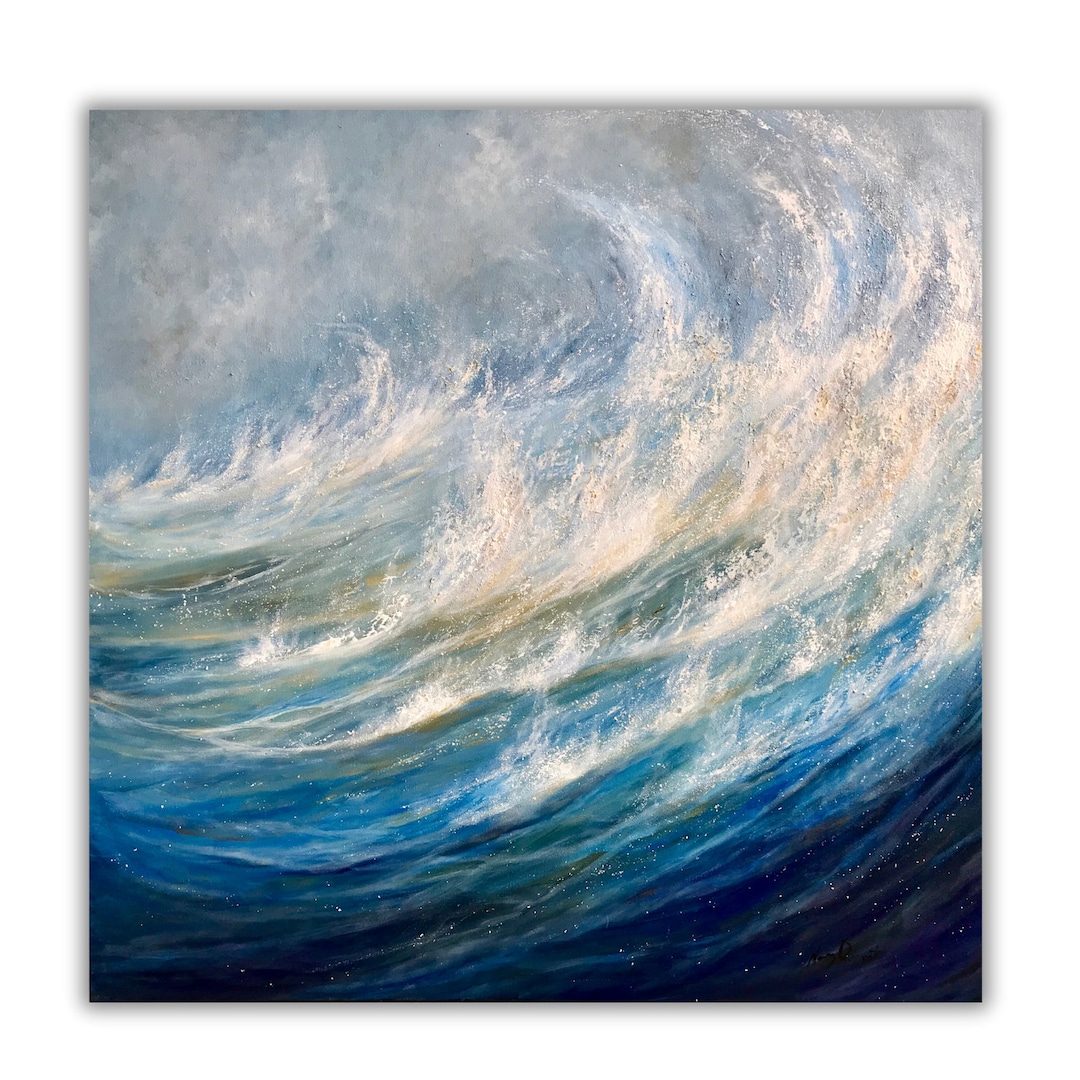 Ocean Wave Square Art Print for Coastal Home Wall Decor - Etsy