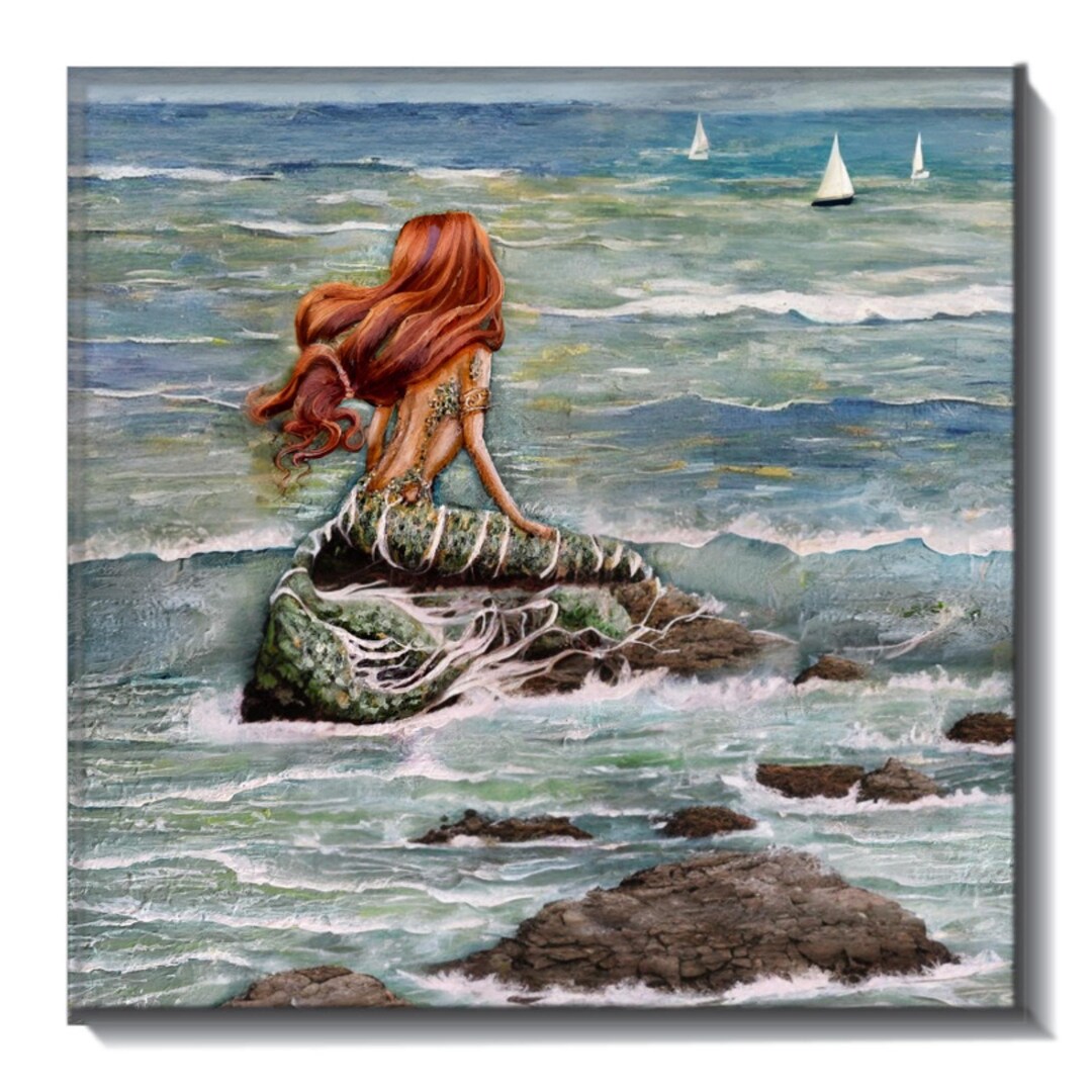 Mermaid Tile, Beach Home Decor, Backsplash Ceramic Ocean Accent - Etsy