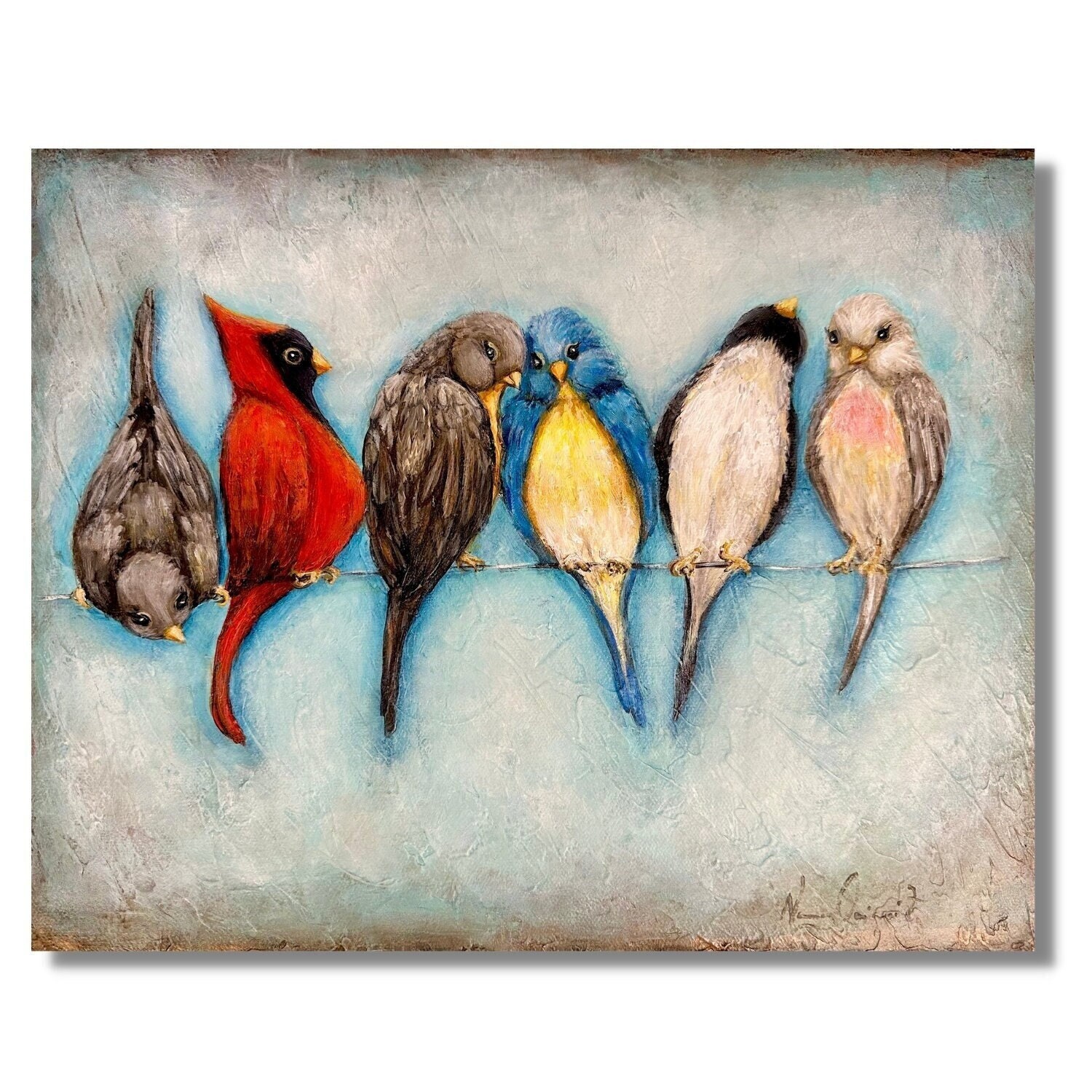 Birds On A Wire Painting