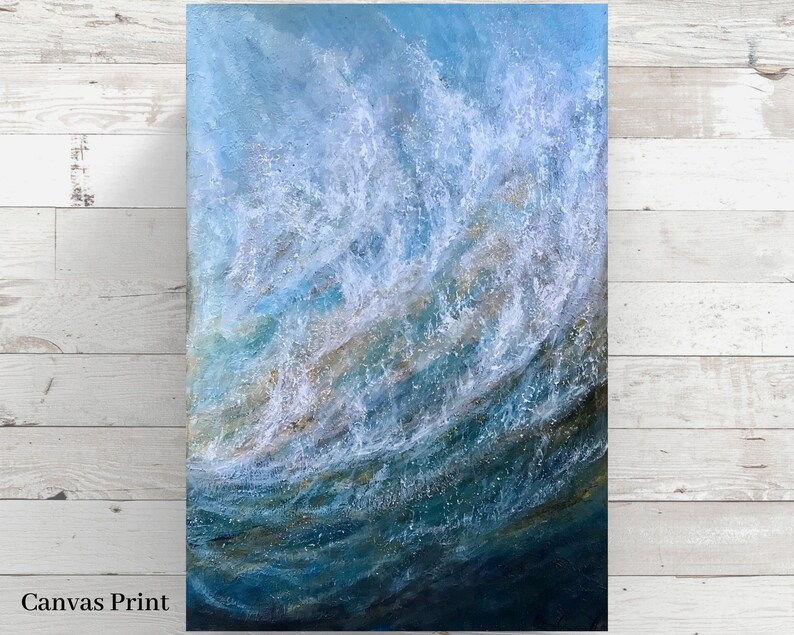 Abstract wave print beach house decor | Etsy