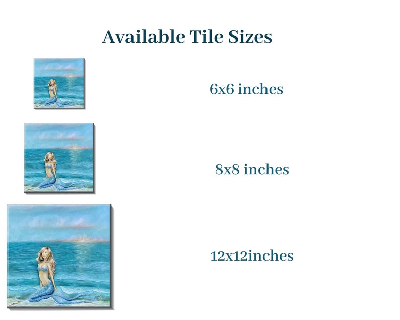 Mermaid Ceramic Tile Coastal Backsplash Decor Beach House | Etsy