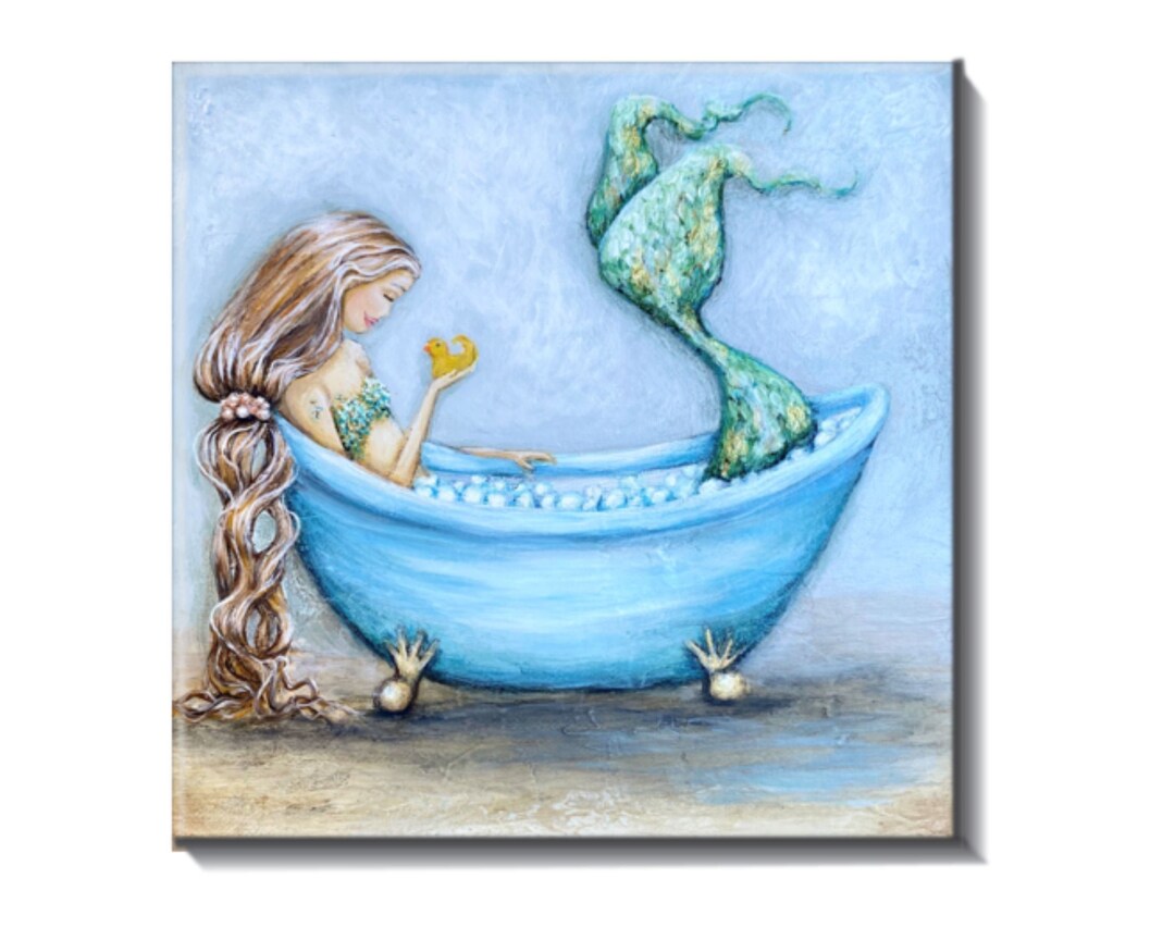 Mermaid in a Bubble Bath Tile, Bathroom Backsplash, - Etsy