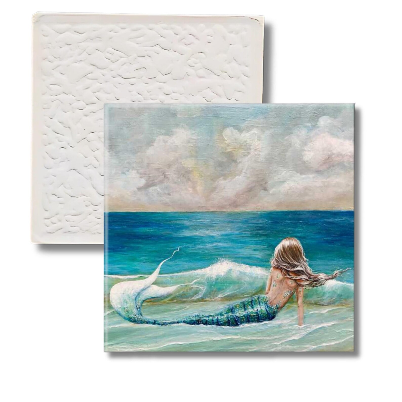 Mermaid Beach Ceramic Tile, Coastal Backsplash Kitchen or Bathroom ...
