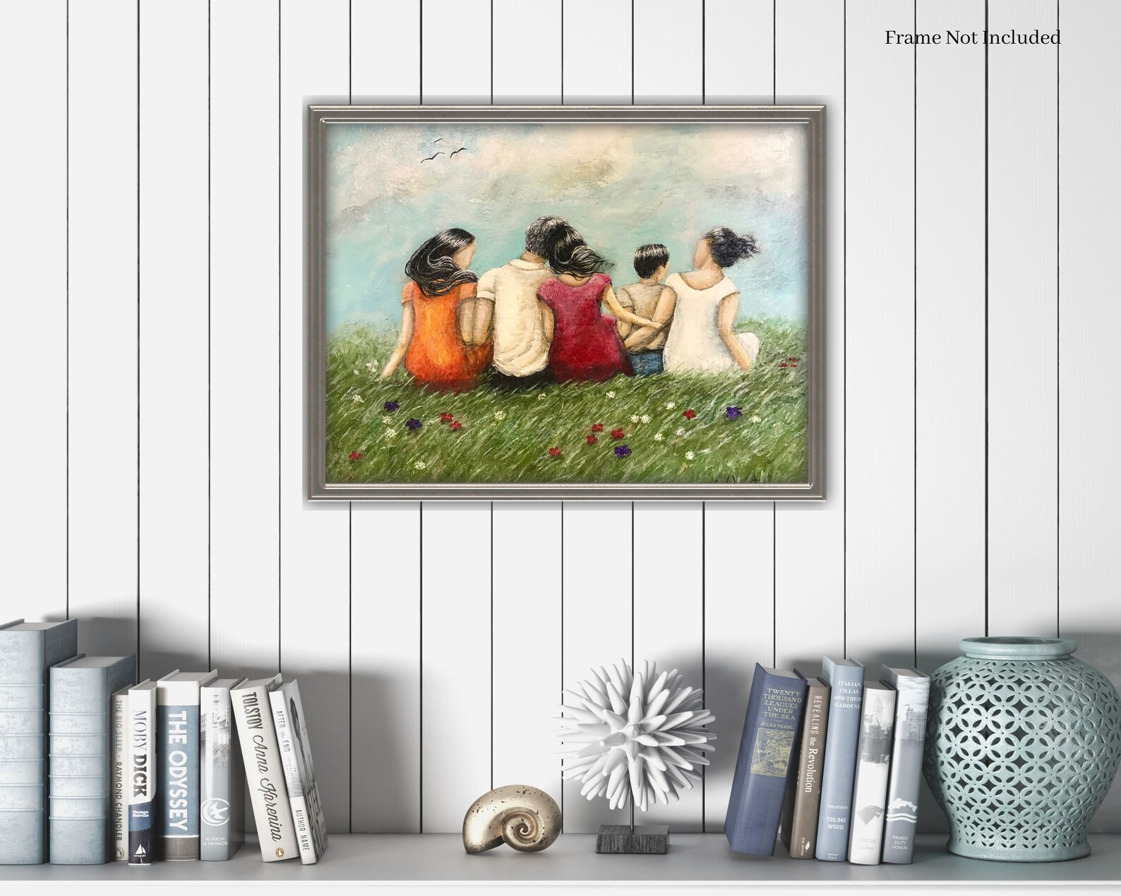 Family of Five Painting Print Parents With Children Wall Art - Etsy