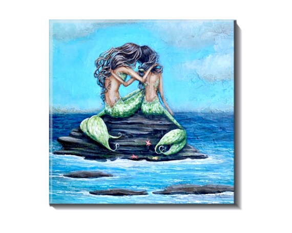 Mother and Daughter Mermaids Tile Mermaid Backsplash for | Etsy