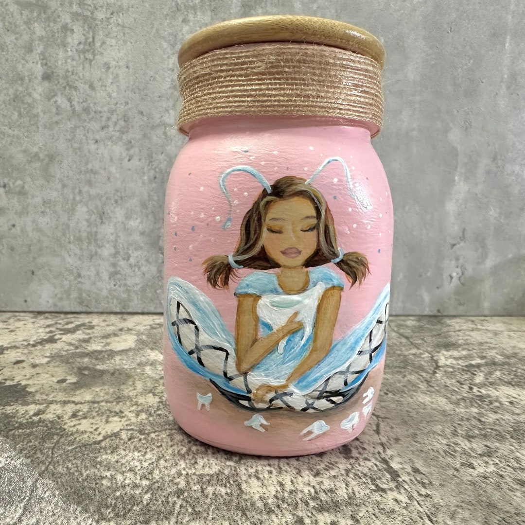 Painted Tooth Fairy Mason Jar, Cute Pink Gift for Daughter - Etsy