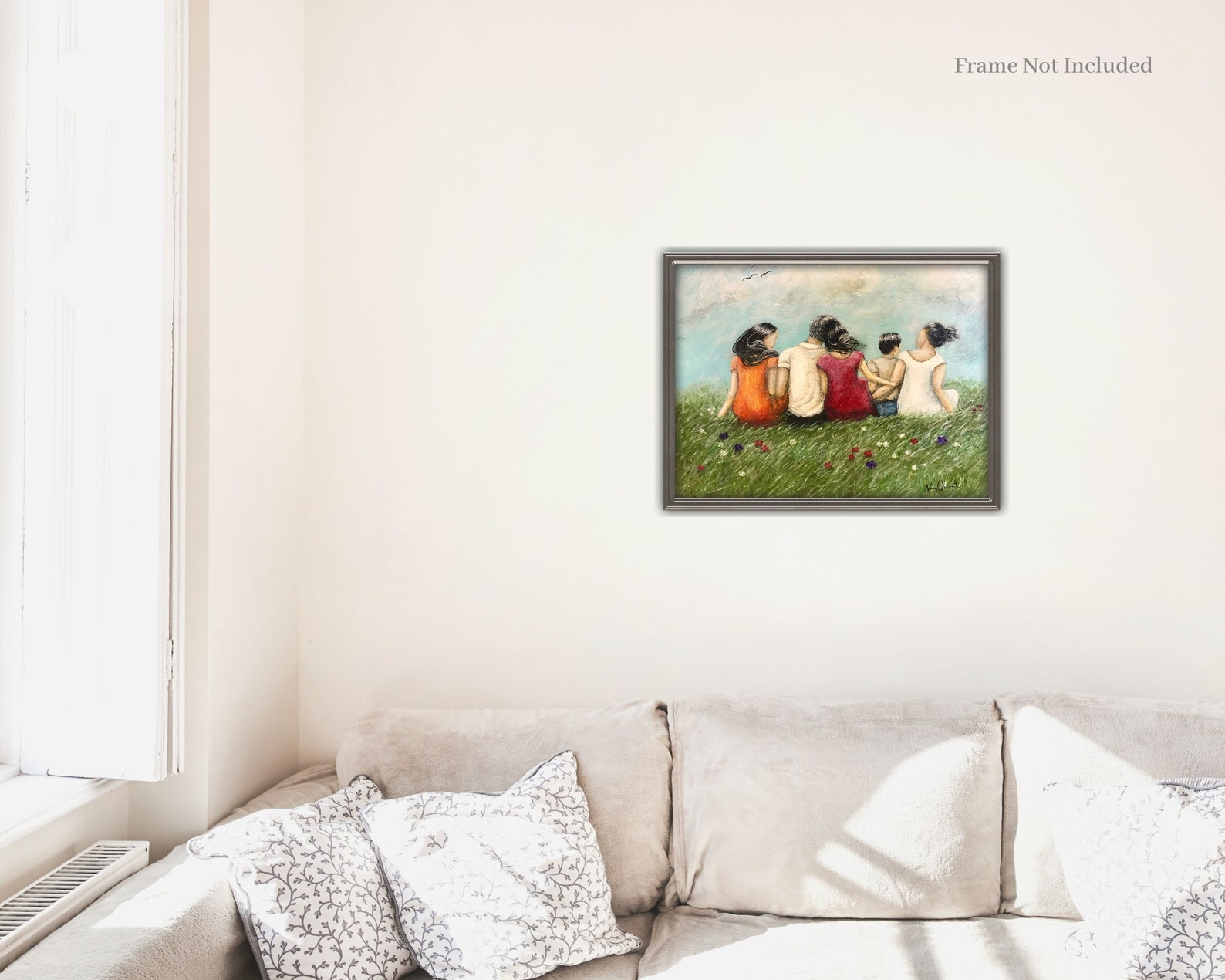 Family of Five Painting Print Parents With Children Wall Art | Etsy