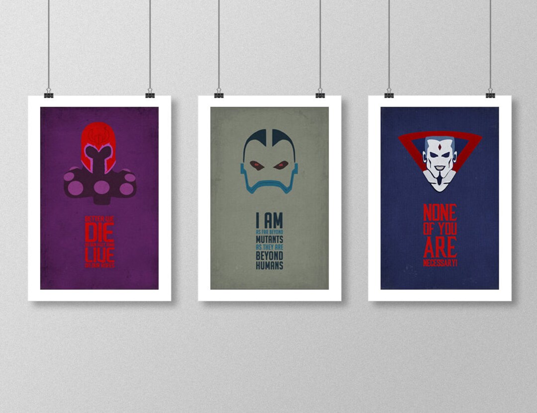 X-MEN the Animated Series Inspired Minimalist Poster Print Set - 13"x19 ...