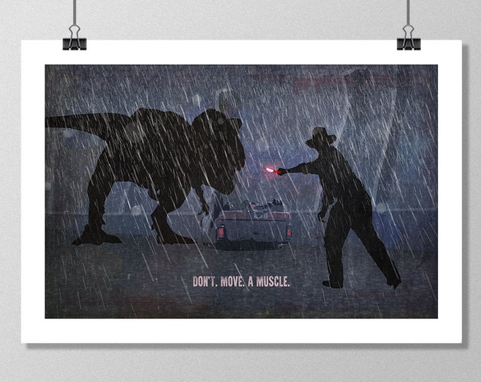 JURASSIC PARK Inspired T-rex Minimalist Movie Poster Print 13x19 33x48 ...