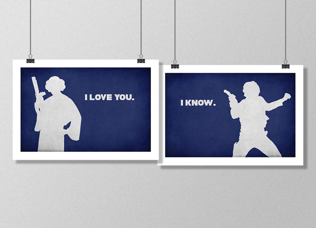 STAR WARS Inspired Han & Leia Minimalist Movie Poster Print Set - 13 ...