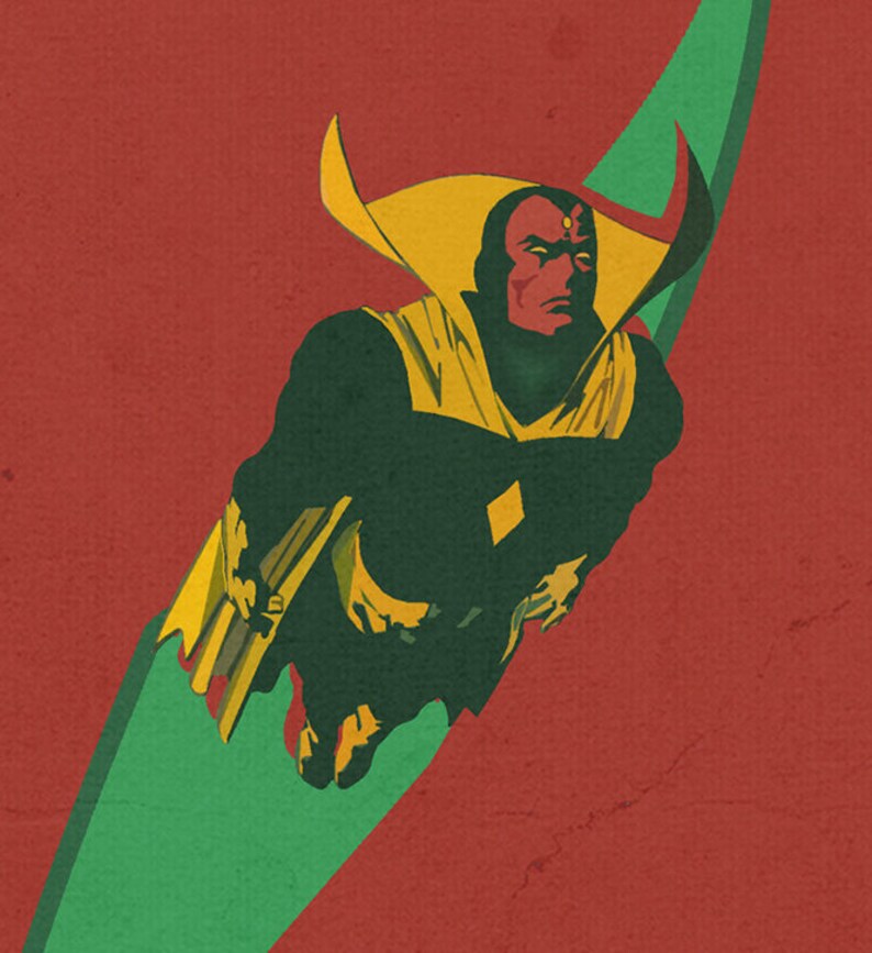 THE AVENGERS Inspired the Vision Minimalist Poster Print - Etsy