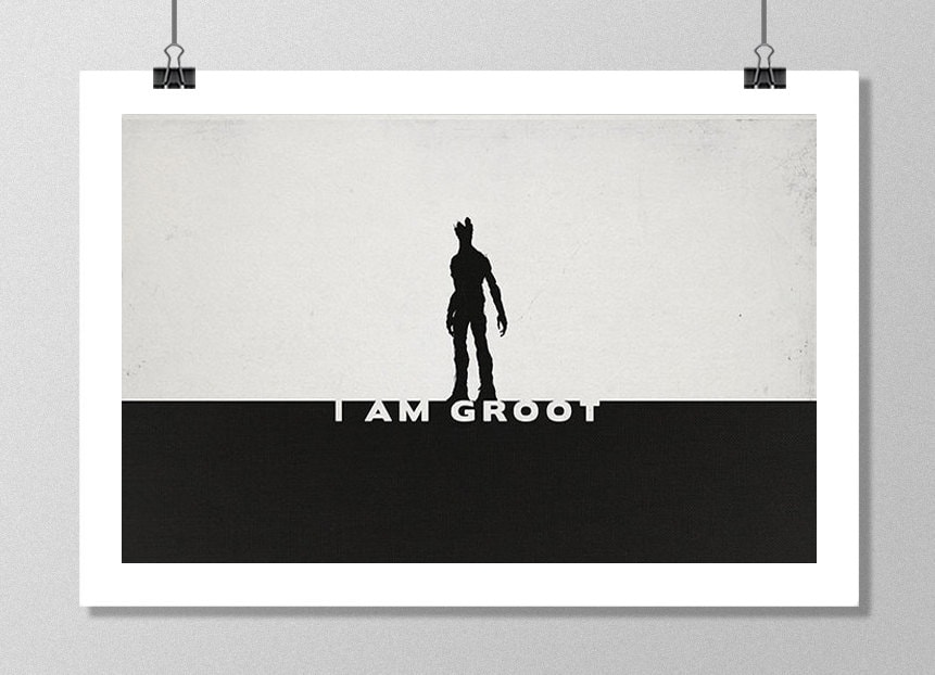 GUARDIANS of the GALAXY Inspired Groot Minimalist Movie Poster Print ...