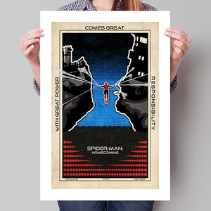 SPIDER-MAN HOMECOMING Movie Poster, Minimalist Large Wall Art, College ...