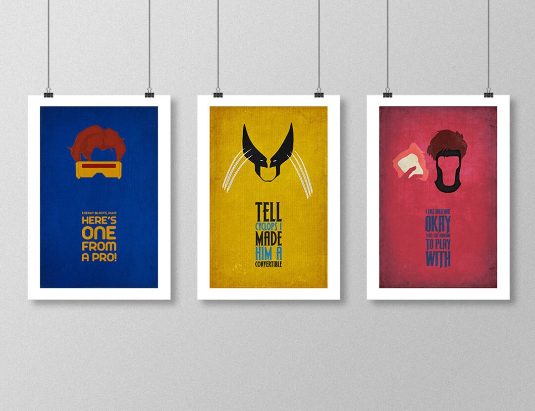X-MEN the Animated Series Inspired Minimalist Movie Poster Print Set ...