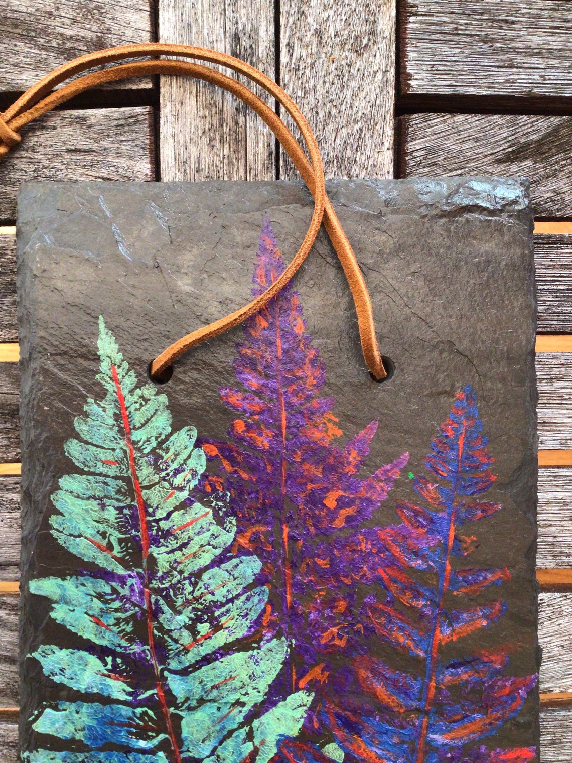 Nature Art: Painted and Printed Slate Fern Art - Etsy