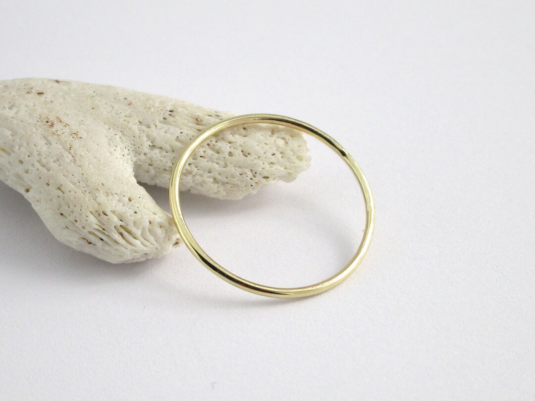 9ct Gold Stackable Ring 1mm, Yellow Gold Minimalist Ring Stacking Ring ...