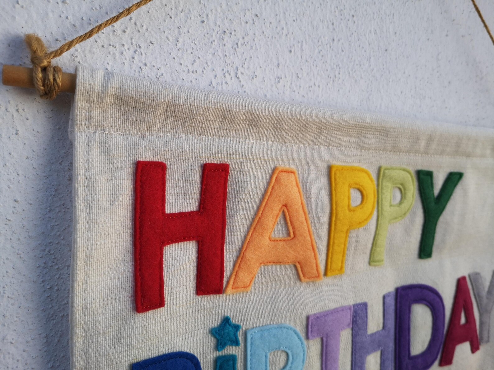 Happy Birthday Wall Hanging, Birthday Wall Sign, Rainbow Happy Birthday ...
