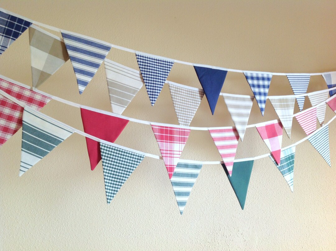 Green Vintage Bunting Banner, Green Fabric Vintage Banner, Vintage ...