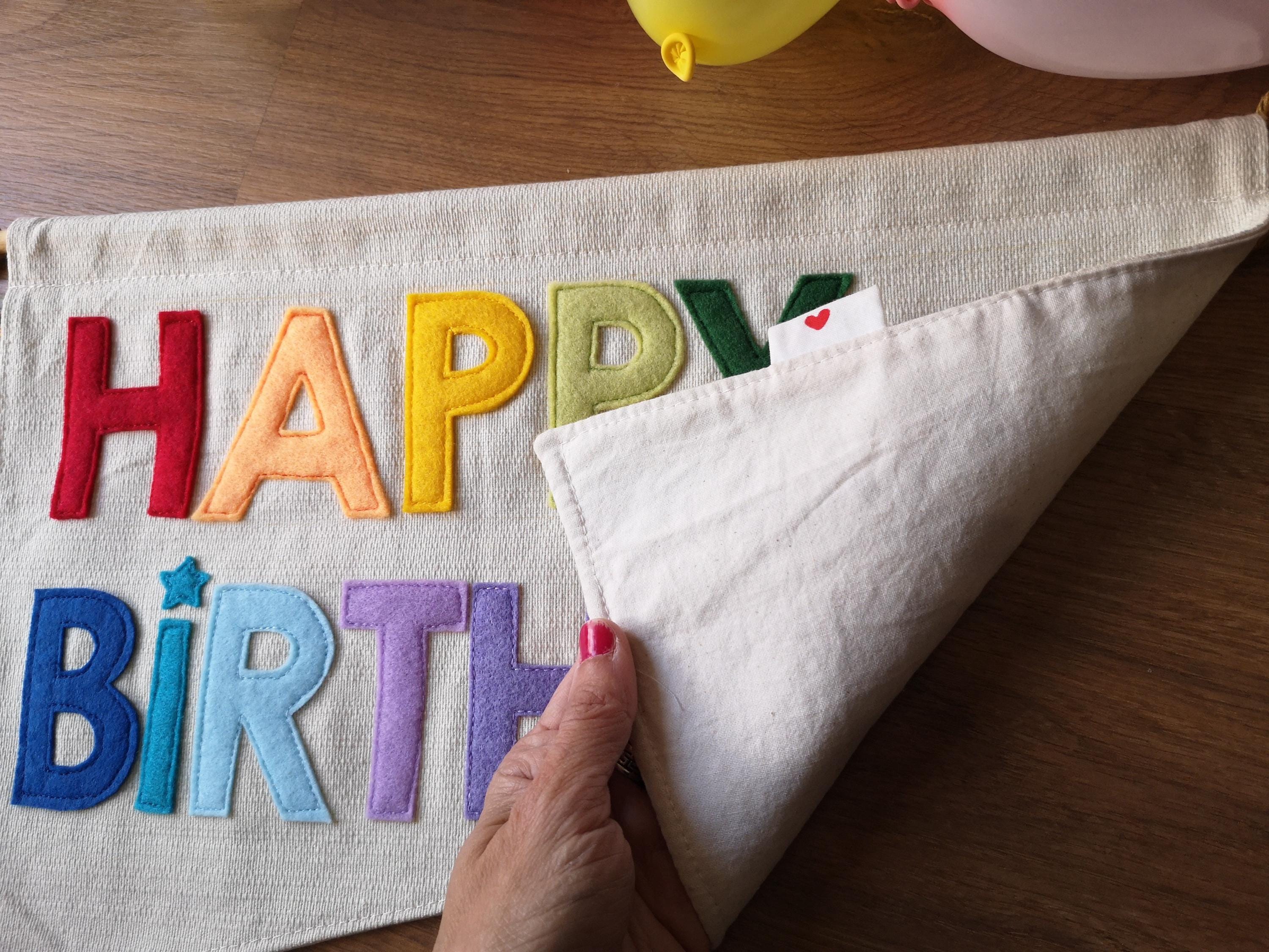 Happy Birthday Wall Hanging, Birthday Wall Sign, Rainbow Happy Birthday ...