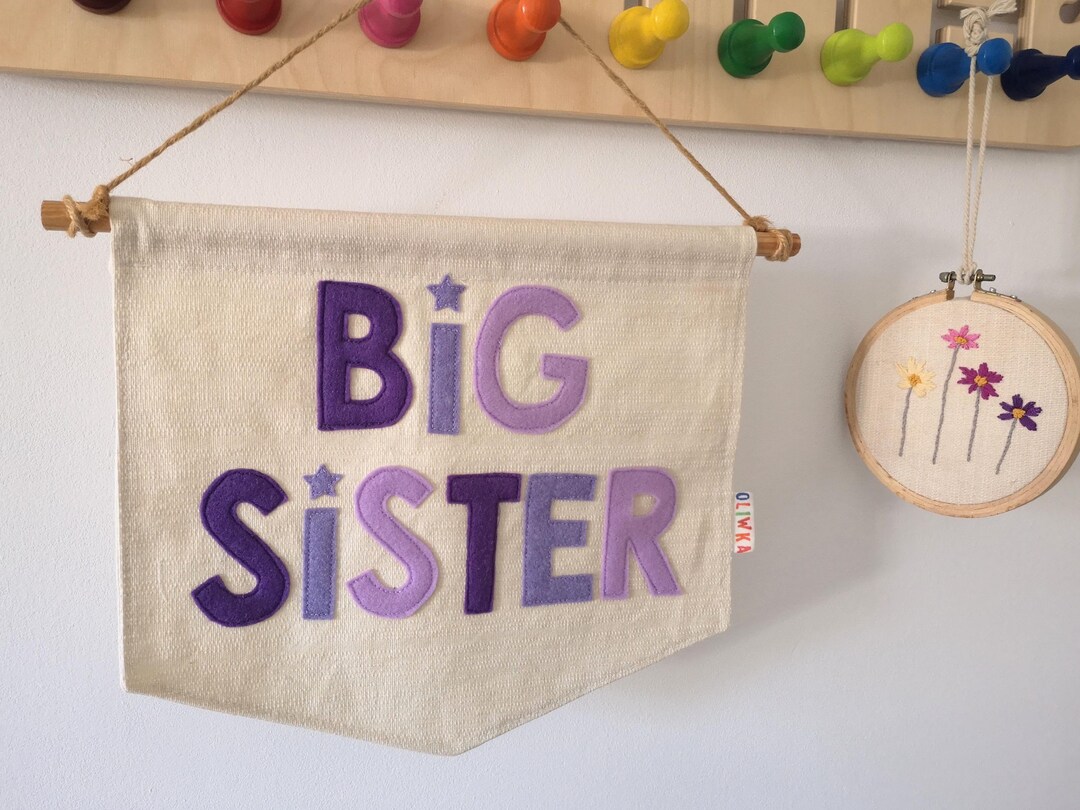 Big Sister Wall Hanging in Purple, Big Sister Wall Sign, Purple Range ...