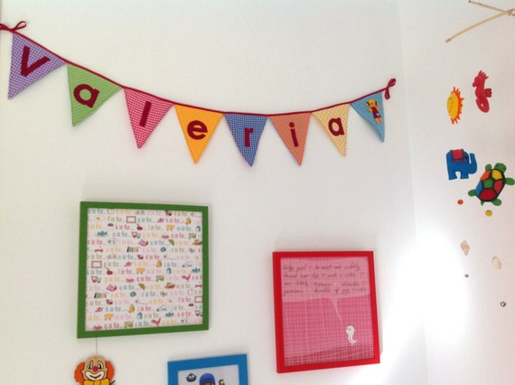 Fabric Name Banner Personalize Fabric Banner Bunting Name | Etsy