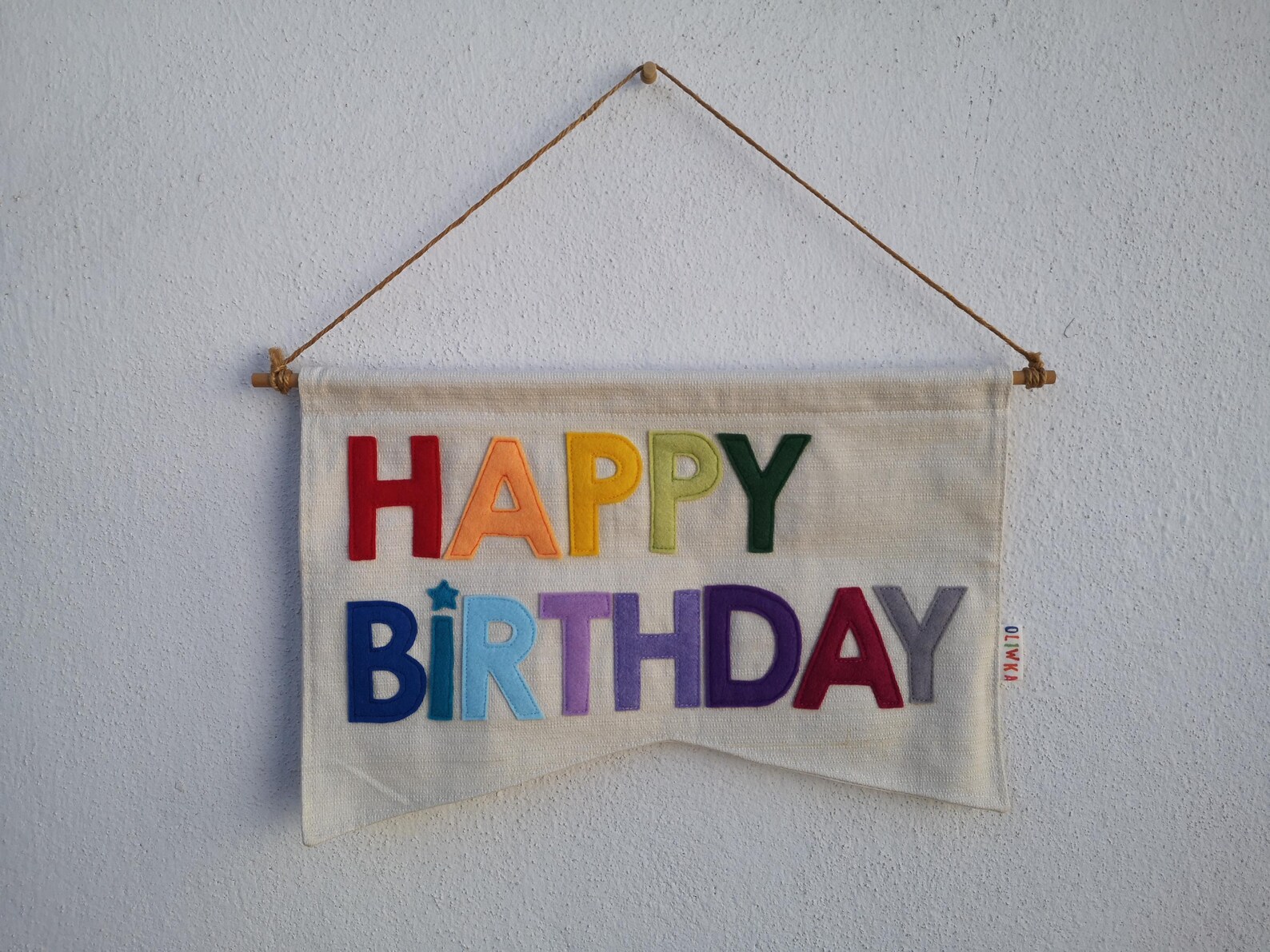 Happy Birthday Wall Hanging, Birthday Wall Sign, Rainbow Happy Birthday ...