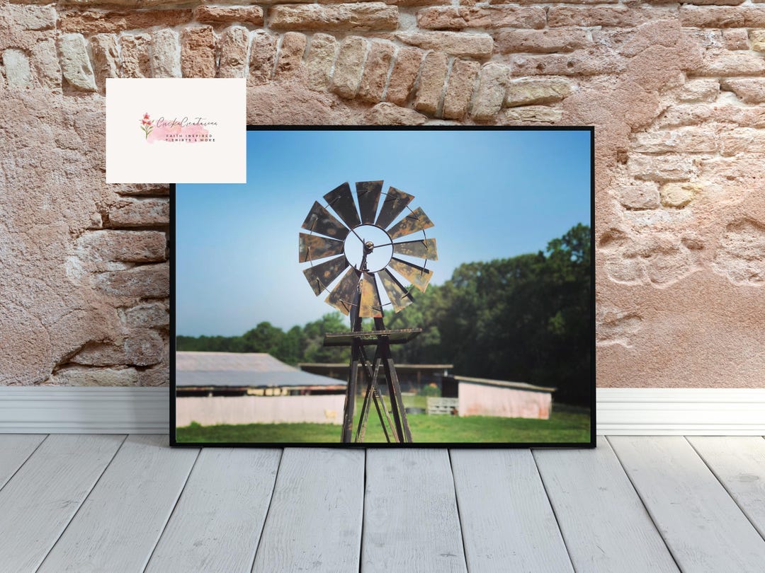 Windmill Digital Download | Vintage Country Scene Art Print | Antique ...