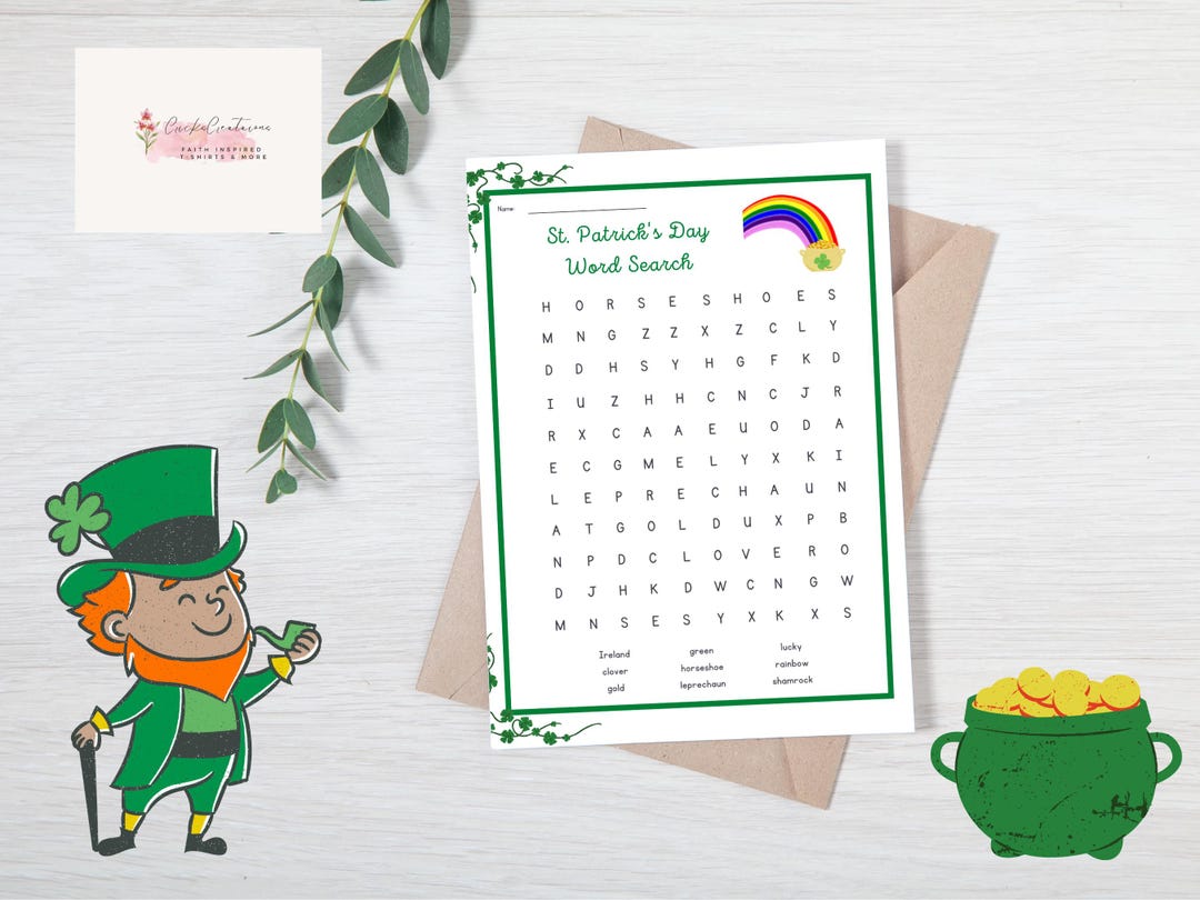 Printable St. Patrick's Day Word Search - Fun Holiday Activity, Kids ...